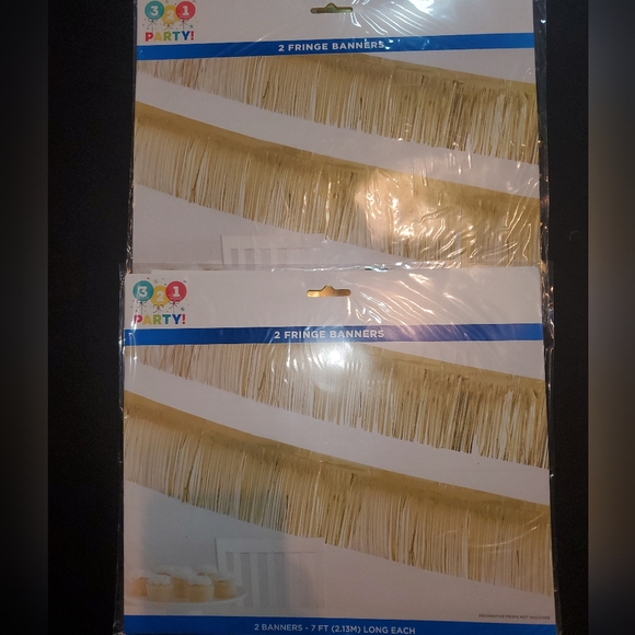 Party Supplies | 2 Pks Gold Fringe Party Banners | Poshmark